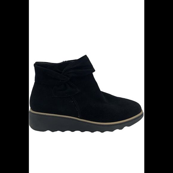 Clarks | Shoes | Clarks Collection Suede Ankle Boots With Bow Sharon ...